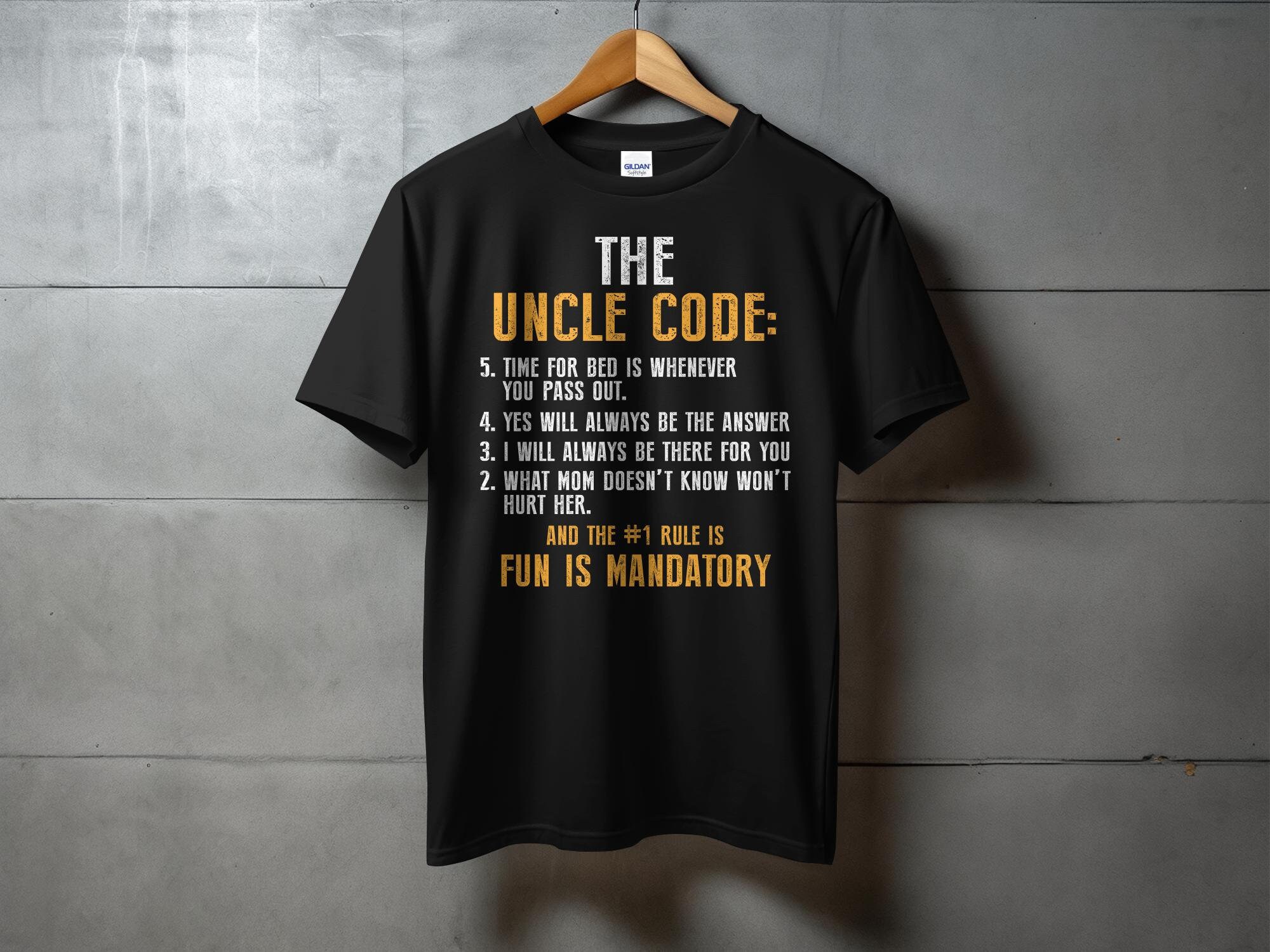 Funny Uncle T-shirt, Uncle Code Rules, Family Humor Tee, Gift for Uncle ...