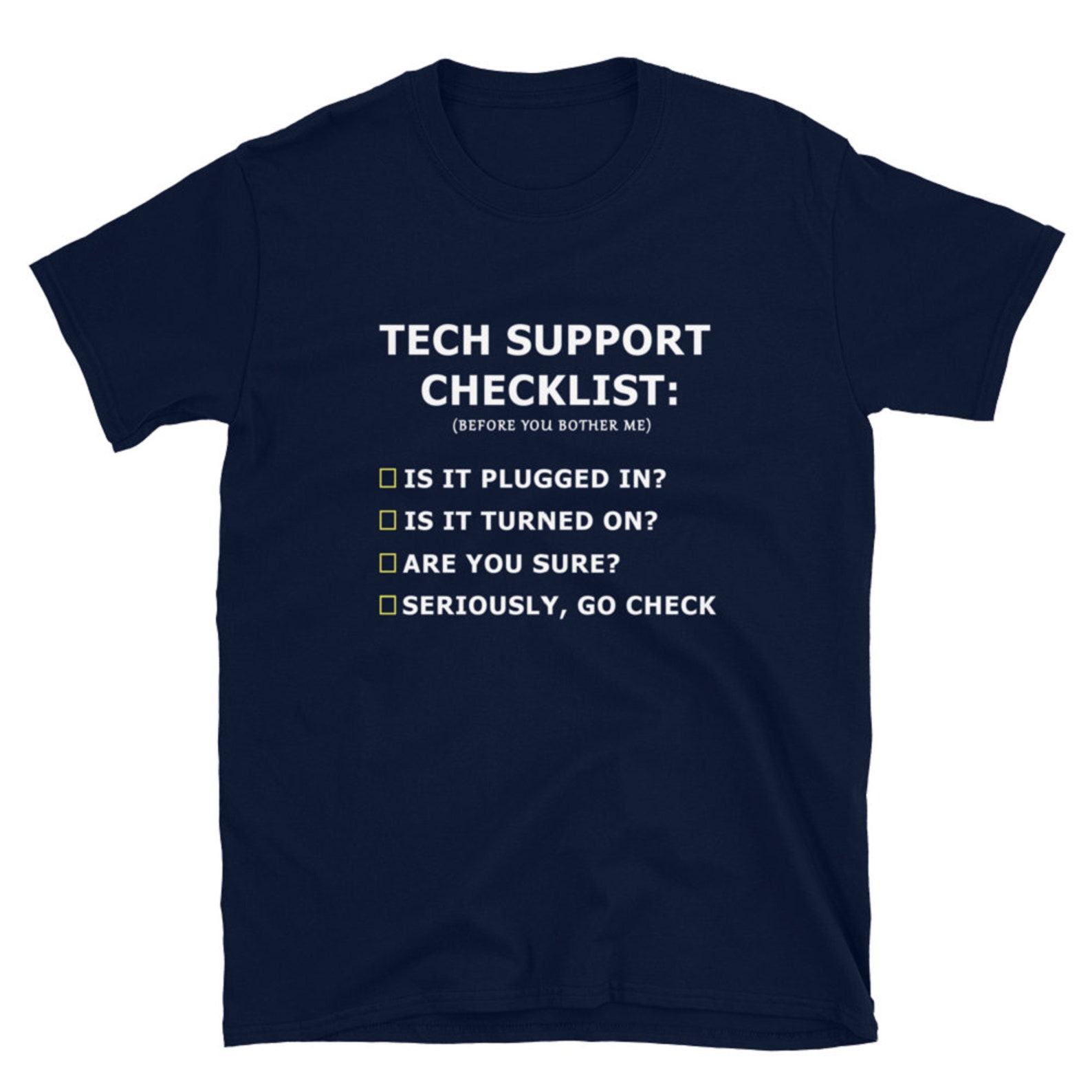 Tech Support Checklist Tshirt Sysadmin Gift Shirt Helpdesk - Etsy
