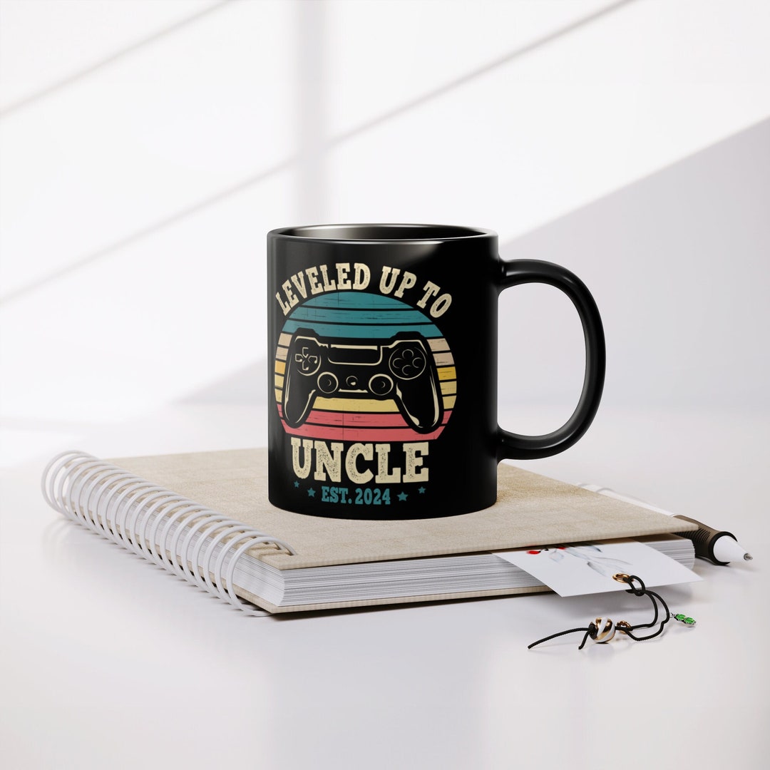 Leveled up to Uncle Est. 2024, Gamer Uncle Gift Mug, Retro Style Gaming ...