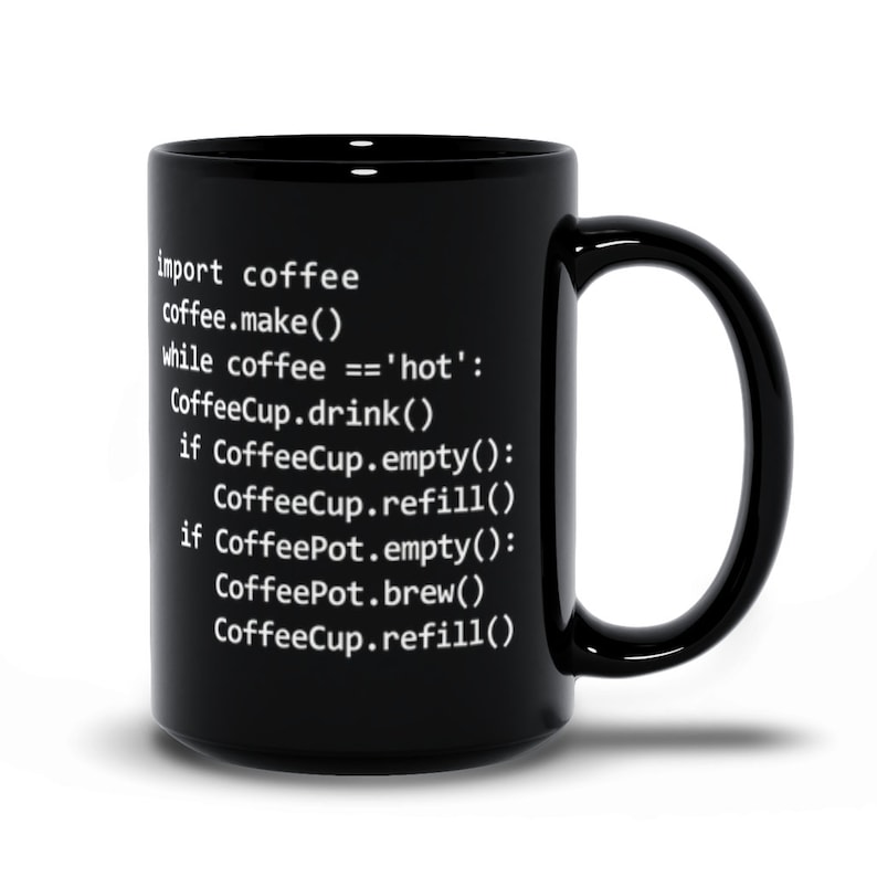 Python Code Mug Python Programming Mug Python Coffee Mug | Etsy