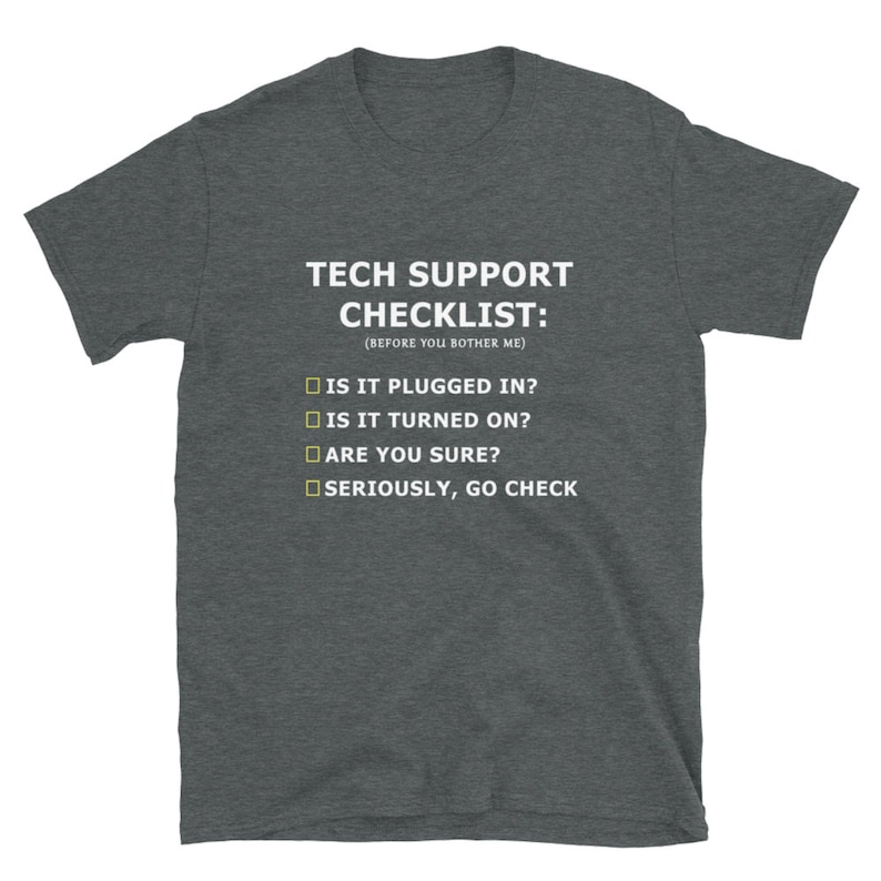 Tech Support Checklist Tshirt Sysadmin Gift Shirt Helpdesk - Etsy