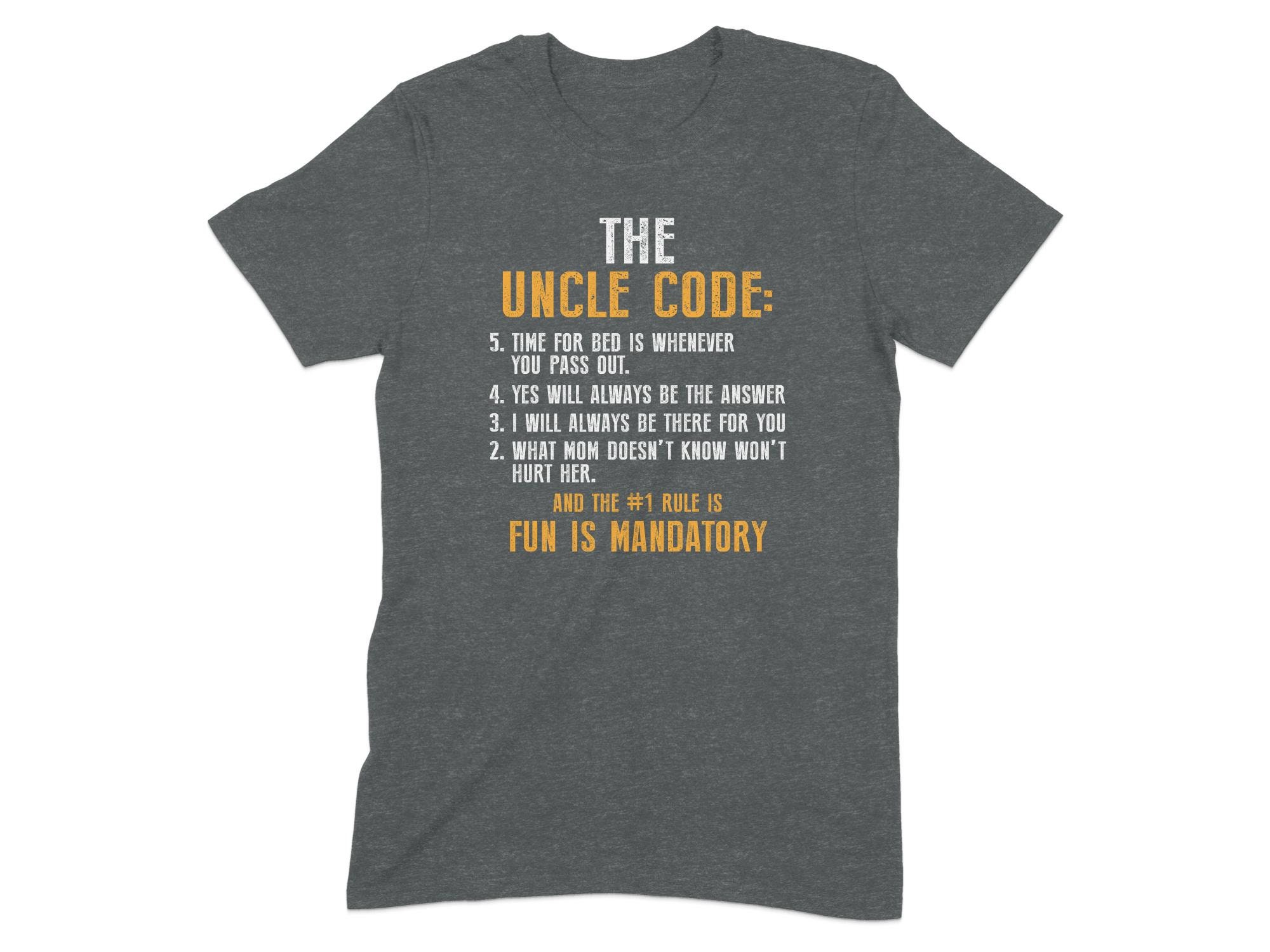 Funny Uncle T-shirt, Uncle Code Rules, Family Humor Tee, Gift for Uncle ...