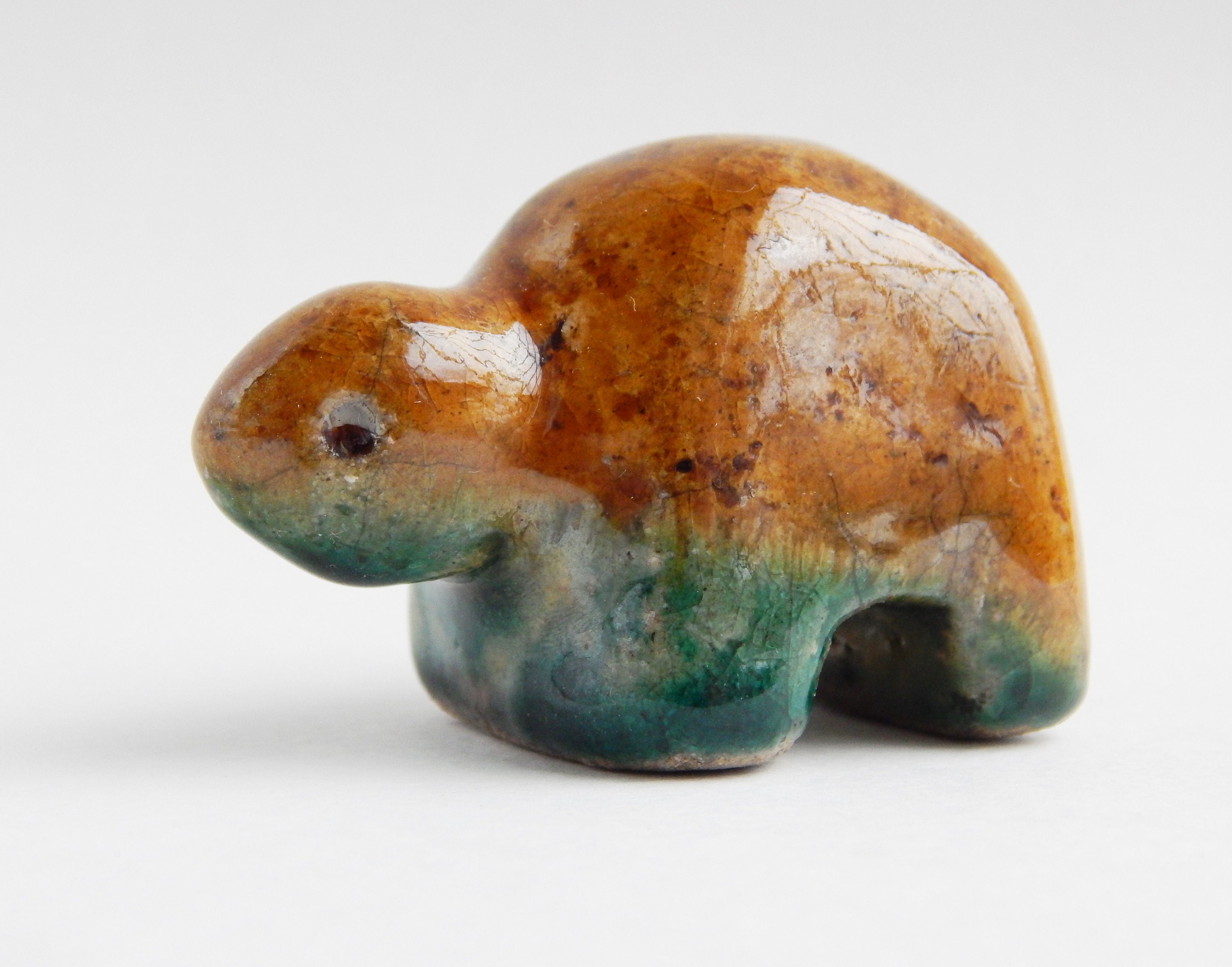 Ceramic figure Turtle Raku ceramics figurine | Etsy