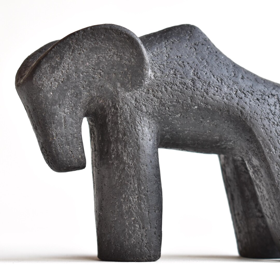 Ceramic Sculpture-mountain Goat. Clay Figurine Art Handmade Natural ...