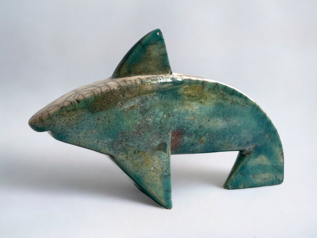 Ceramic Sculpture shark,sculpture Raku,cat Figurine, Pets,animal ...