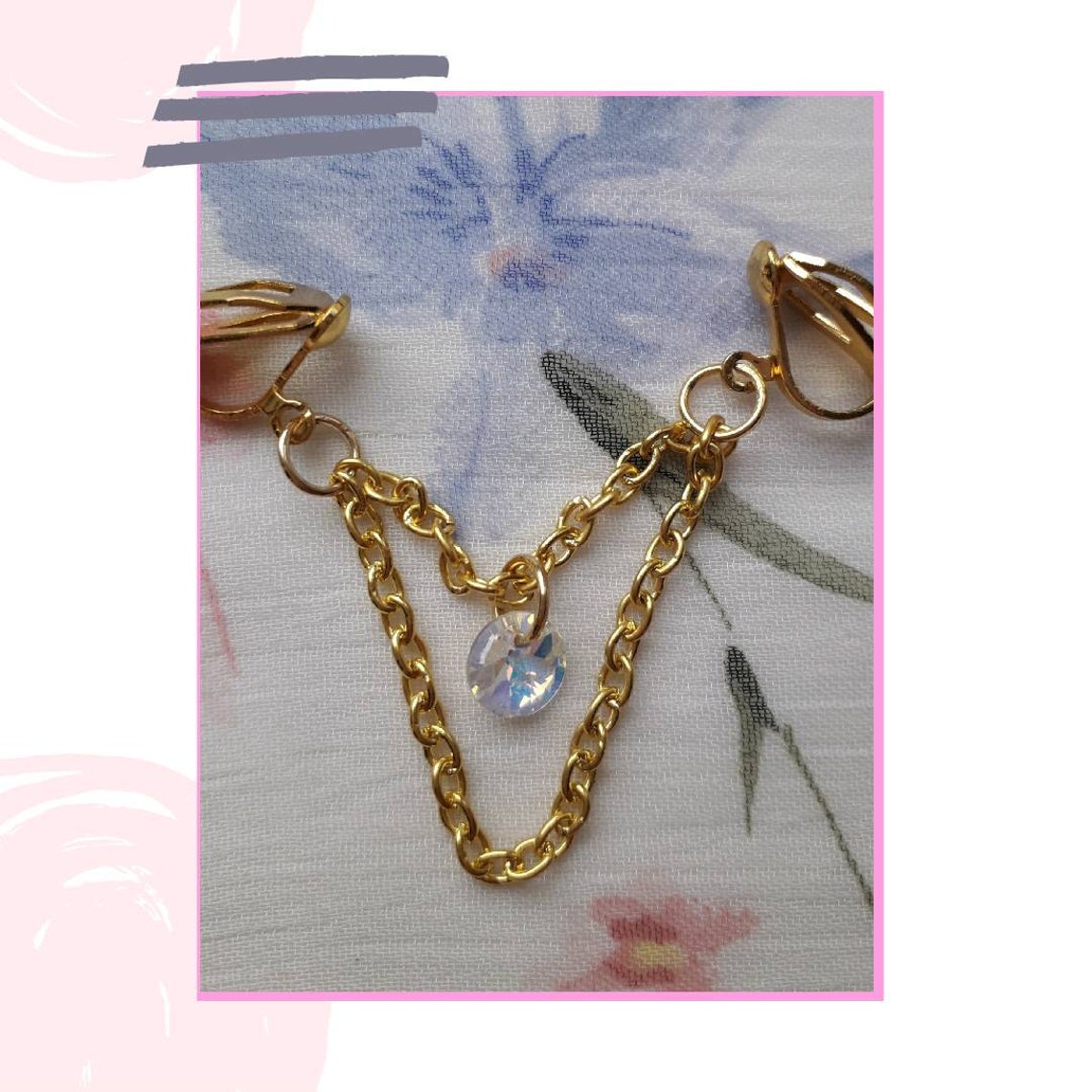 Swarovski Labia Clip Non Piercing Labia Clip Jewelry Sexy | Etsy