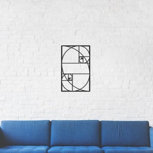 Fibonacci Spiral Metal Wall Decor Geometric Framed Wall Art - Etsy