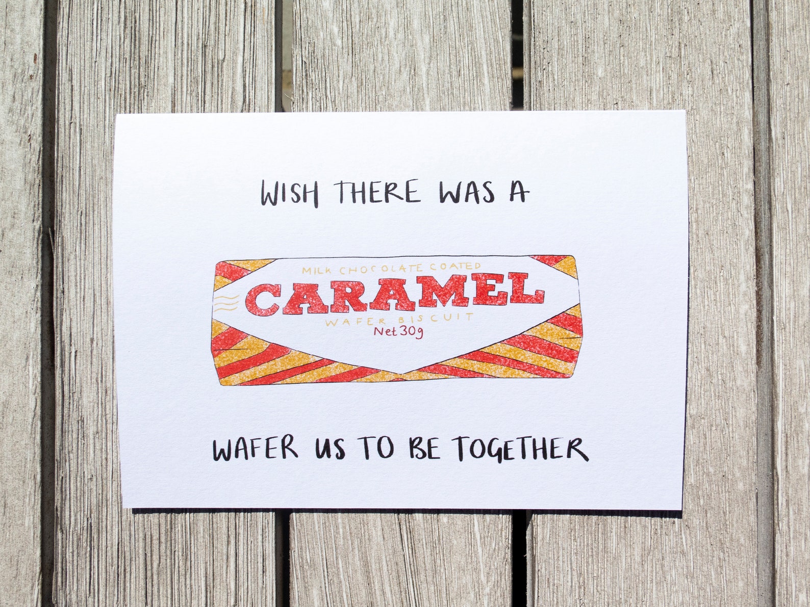 CARAMEL WAFER Pun Greetings Card Birthday Anniversary | Etsy