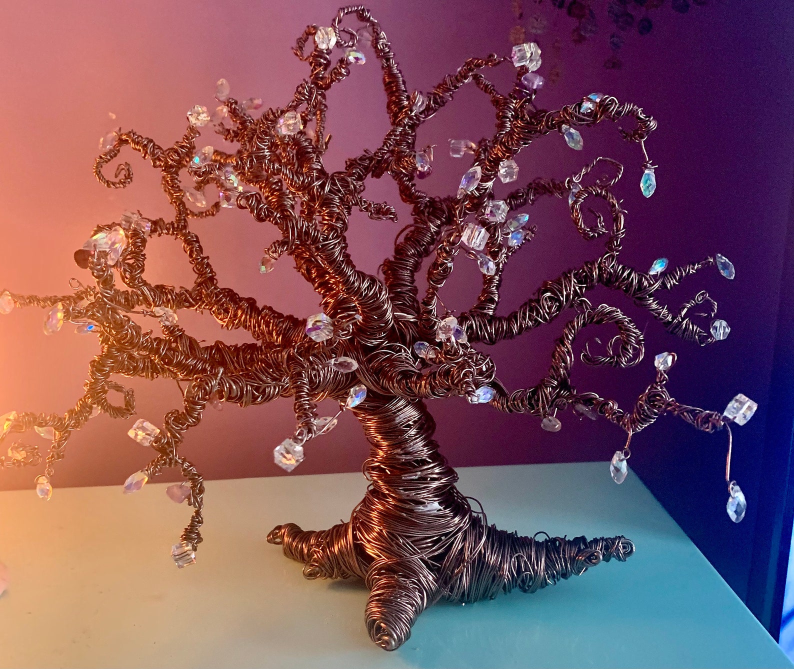 Wire Tree With Crystals - Etsy