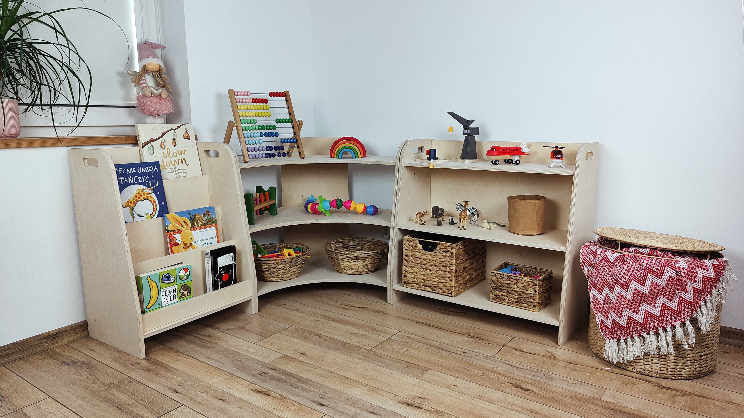 Corner Toyshelf, Wooden Cabinet, Montessori Toyshelf, Childrens Storage ...
