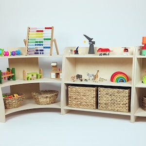 Corner Toyshelf, Wooden Cabinet, Montessori Toyshelf, Childrens Storage ...