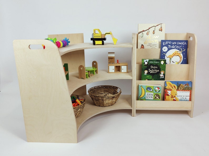 Corner Toyshelf Wooden Cabinet Montessori Toyshelf - Etsy