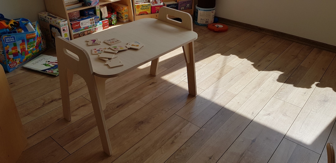 Montessori Table, Kids Plywood, Natural Toddler Desk - Etsy