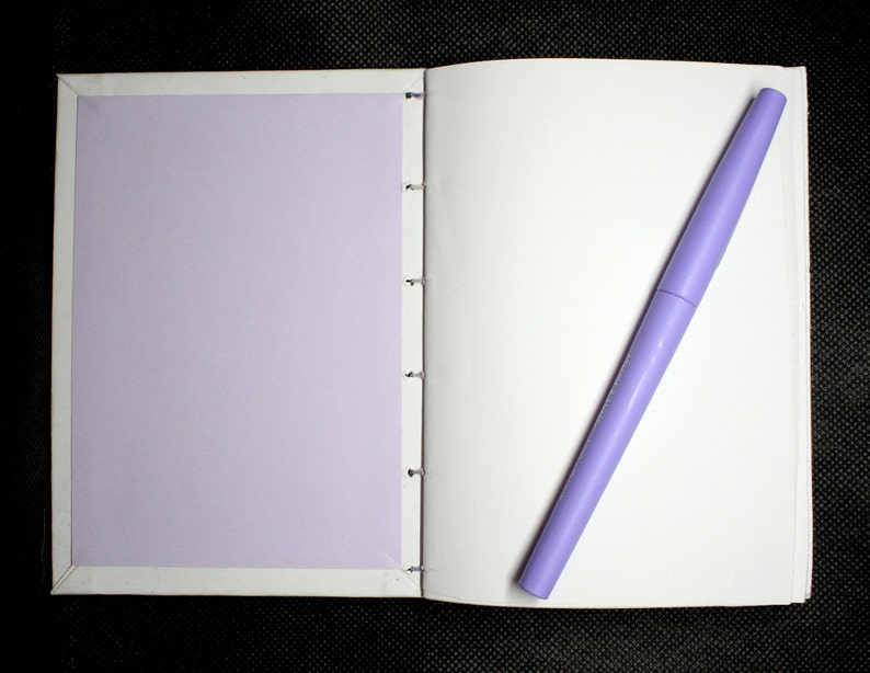 White Lay-flat Coptic Bound Notebook Unlined Journal Blank | Etsy