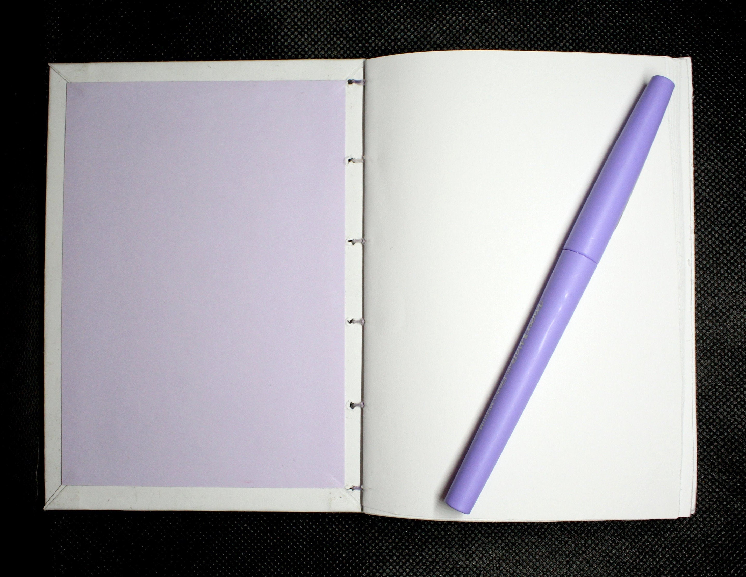 White Lay-flat Coptic Bound Notebook Unlined Journal Blank Sketchbook ...