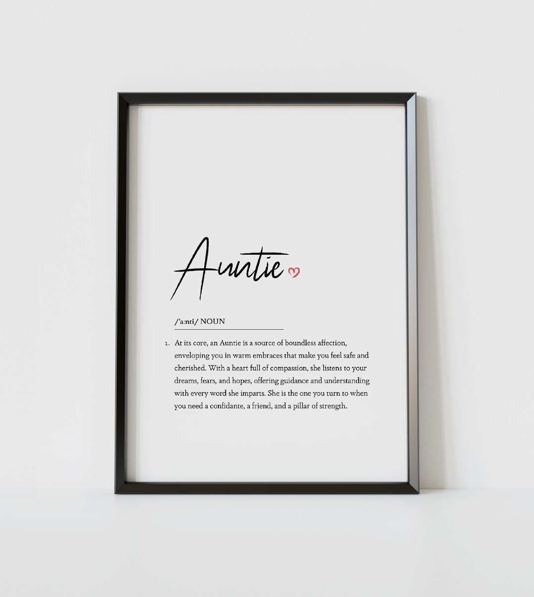 Auntie Definition Print, Personalised Auntie, Cute Funny Poster, for ...