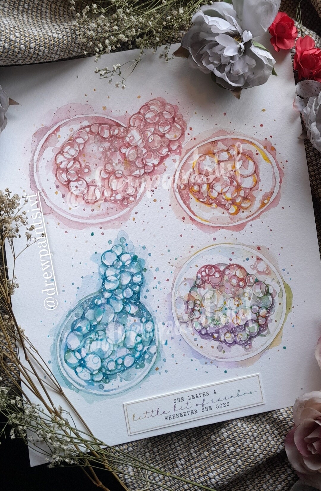 Multiple Embryo Painting - Handpainted Bespoke Custom Embryo Watercolor ...