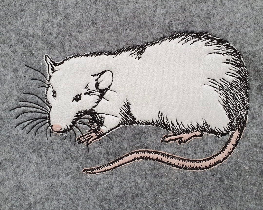 Roland Rat Machine Embroidery File, Sketched Style, Monotone as Well as ...