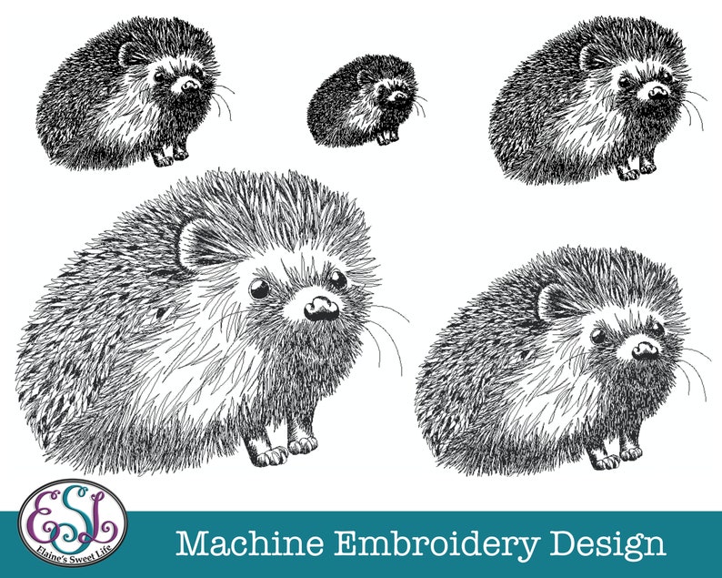 Hedgehog Machine Embroidery Design File DIGITAL DOWNLOAD. - Etsy UK