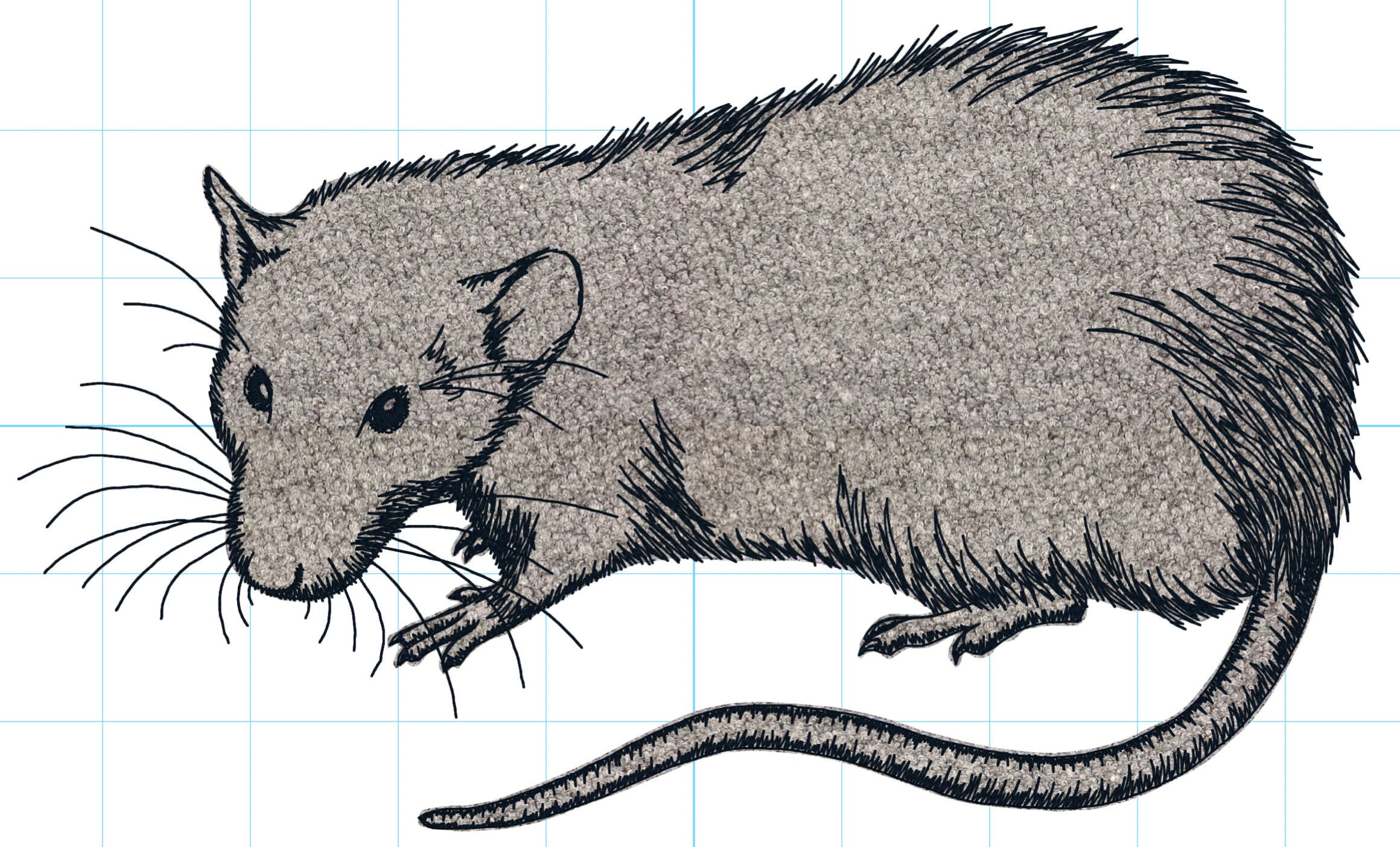 Roland Rat Machine Embroidery File Sketched Style Monotone | Etsy