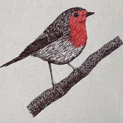 Red Robin Machine Embroidery Design 3 Sizes - Etsy
