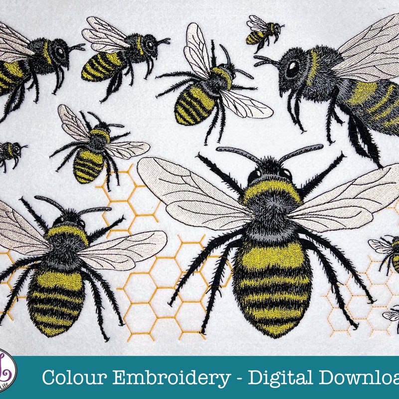 Honey Bee Embroidery - Etsy