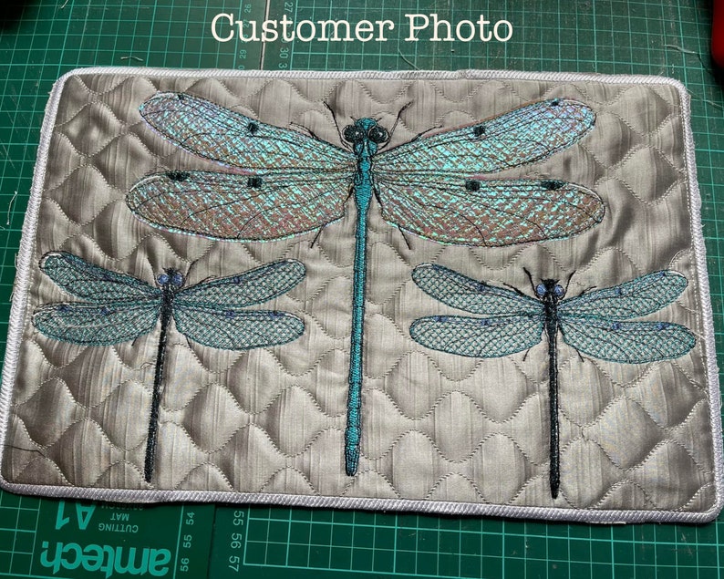 Dragonfly Machine Embroidery Design With Optional Appliqué - Etsy