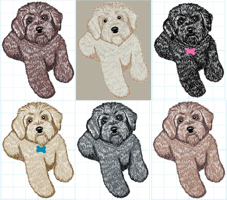 Daisy the Cockapoo Dog poodle Cross Breed Machine Embroidery | Etsy