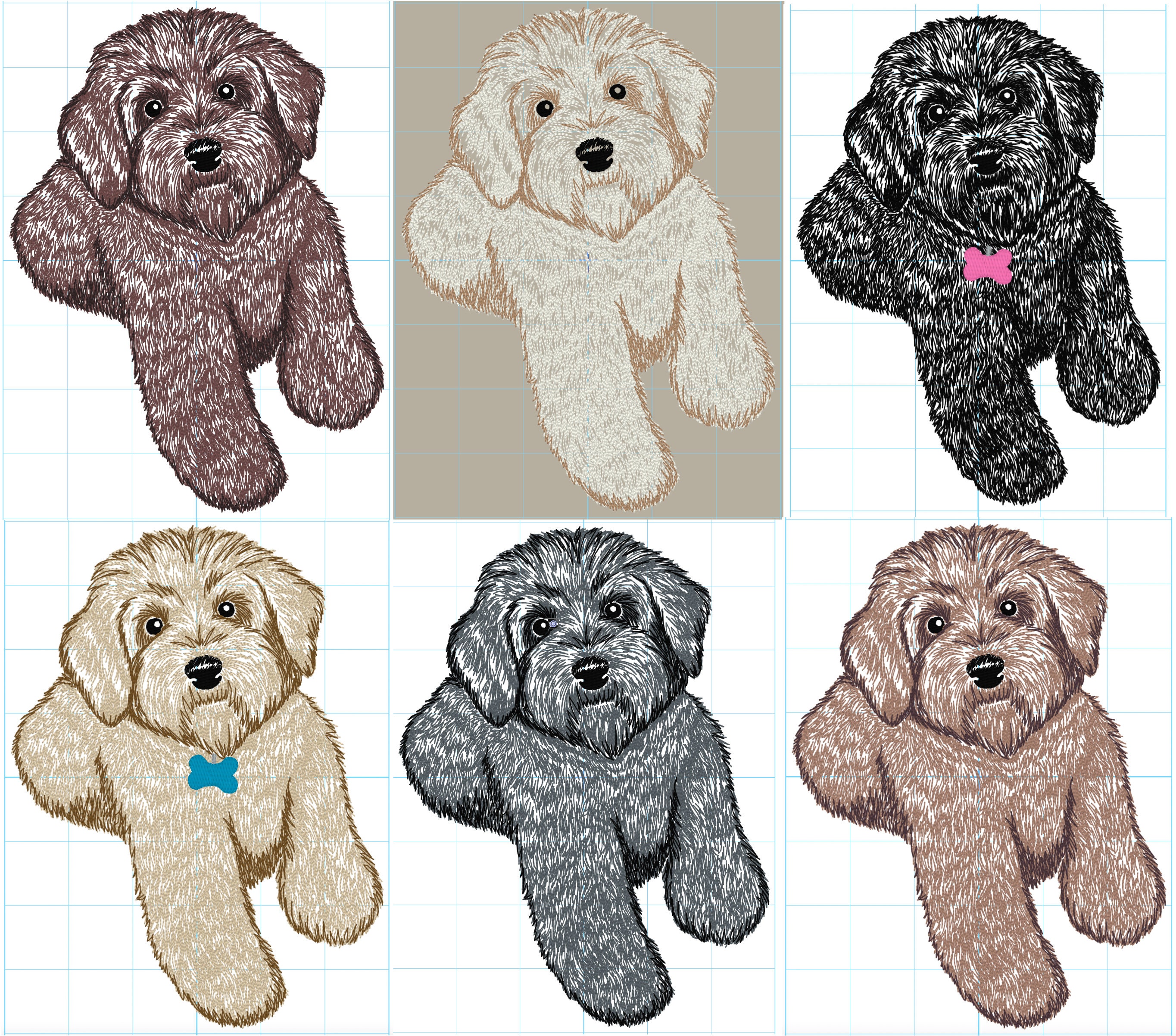 Daisy the Cockapoo Dog poodle Cross Breed Machine Embroidery | Etsy