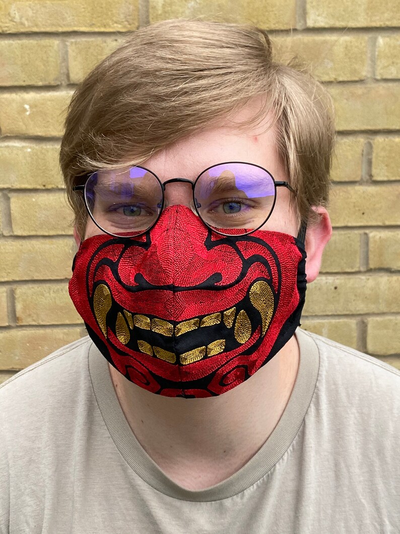 Oni Face Mask Machine Embroidery File - Etsy