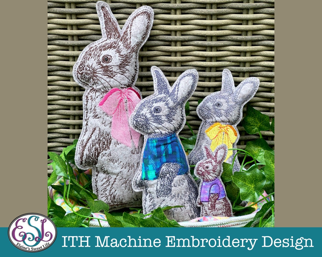 Easter Bunny Stuffed Animal, 2D Cut Edge ITH Stuffies. Embroidery ...