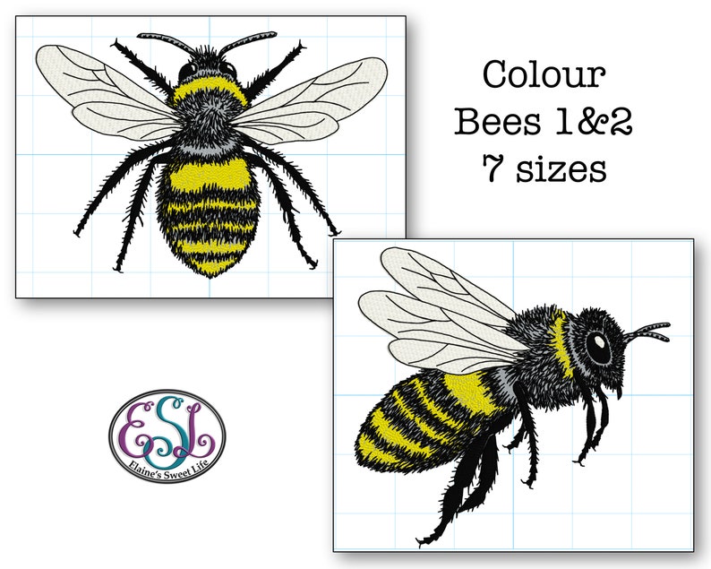 Bee / Honey Bee Machine Embroidery Files Sketched Style - Etsy