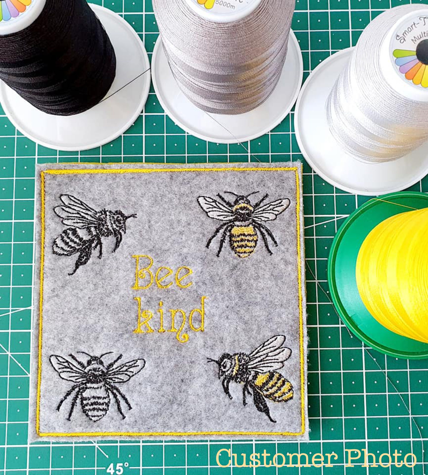 Bee / Honey Bee Machine Embroidery Files, Sketched Style, Monotone. 2 ...