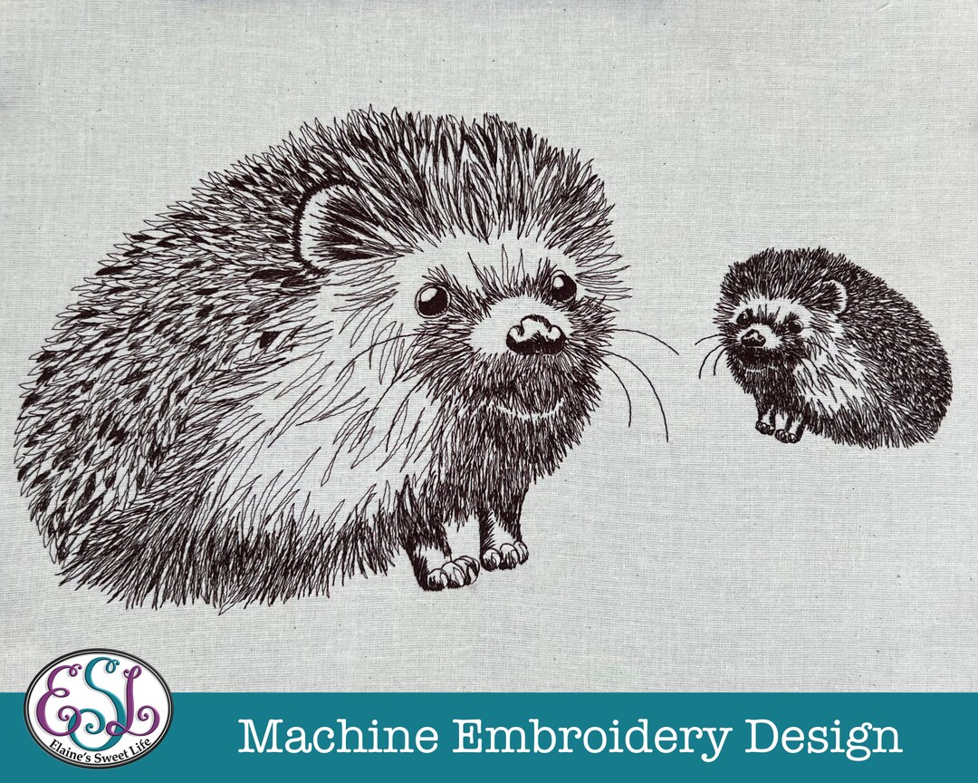 Hedgehog Machine Embroidery Design File DIGITAL DOWNLOAD. Sketched ...