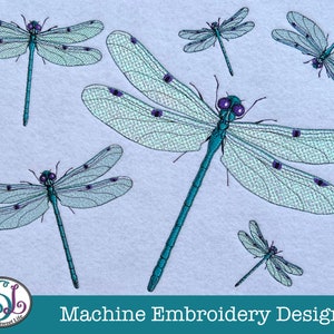 Dragonfly Machine Embroidery Design With Optional Appliqué Wings. 6 ...