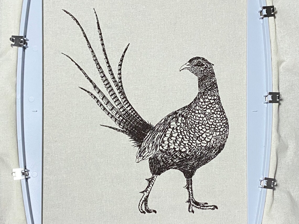 Pheasant Machine Embroidery File, Sketched Style. 4 Sizes, 7 File ...