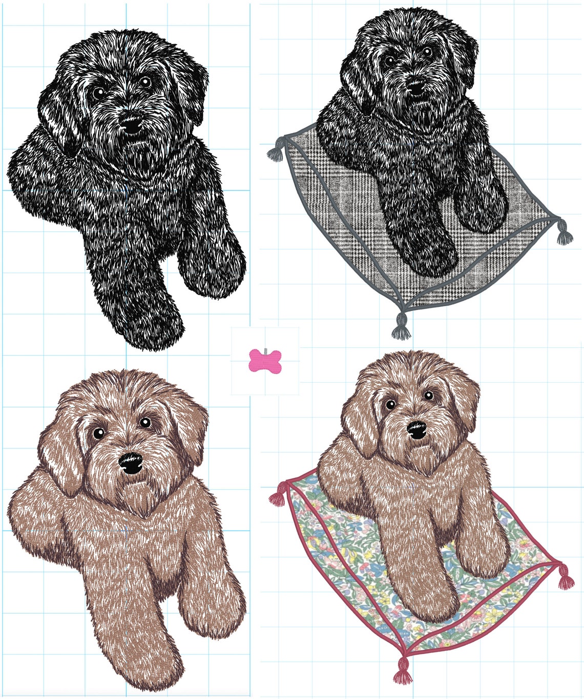 Daisy the Cockapoo Dog poodle Cross Breed Machine Embroidery - Etsy