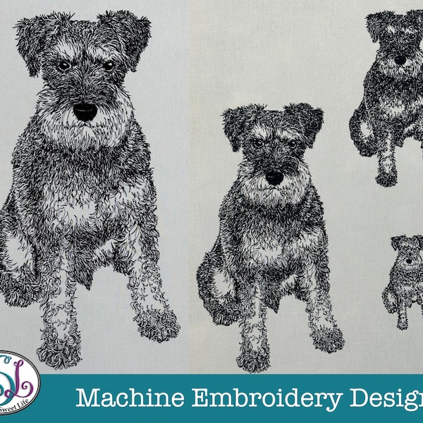 Miniature Schnauzer Embroidery Design - Etsy
