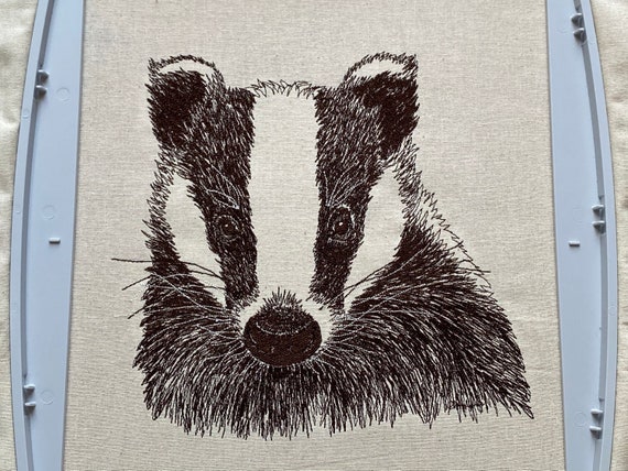 Badger Machine Embroidery File Sketched Style. 3 Sizes 11 | Etsy