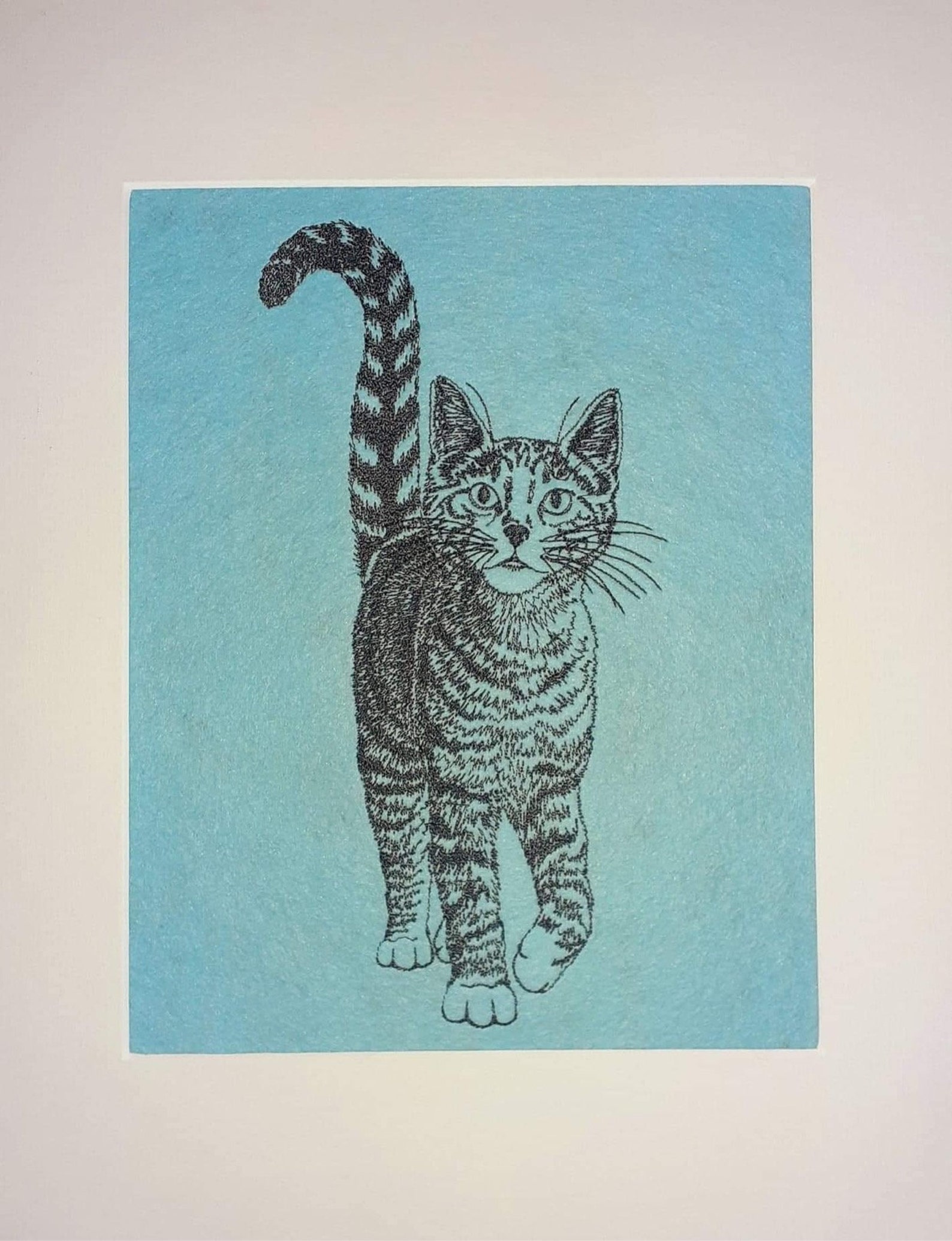 Tabitha Tabby Cat Machine Embroidery File Sketched Style. 5 | Etsy UK