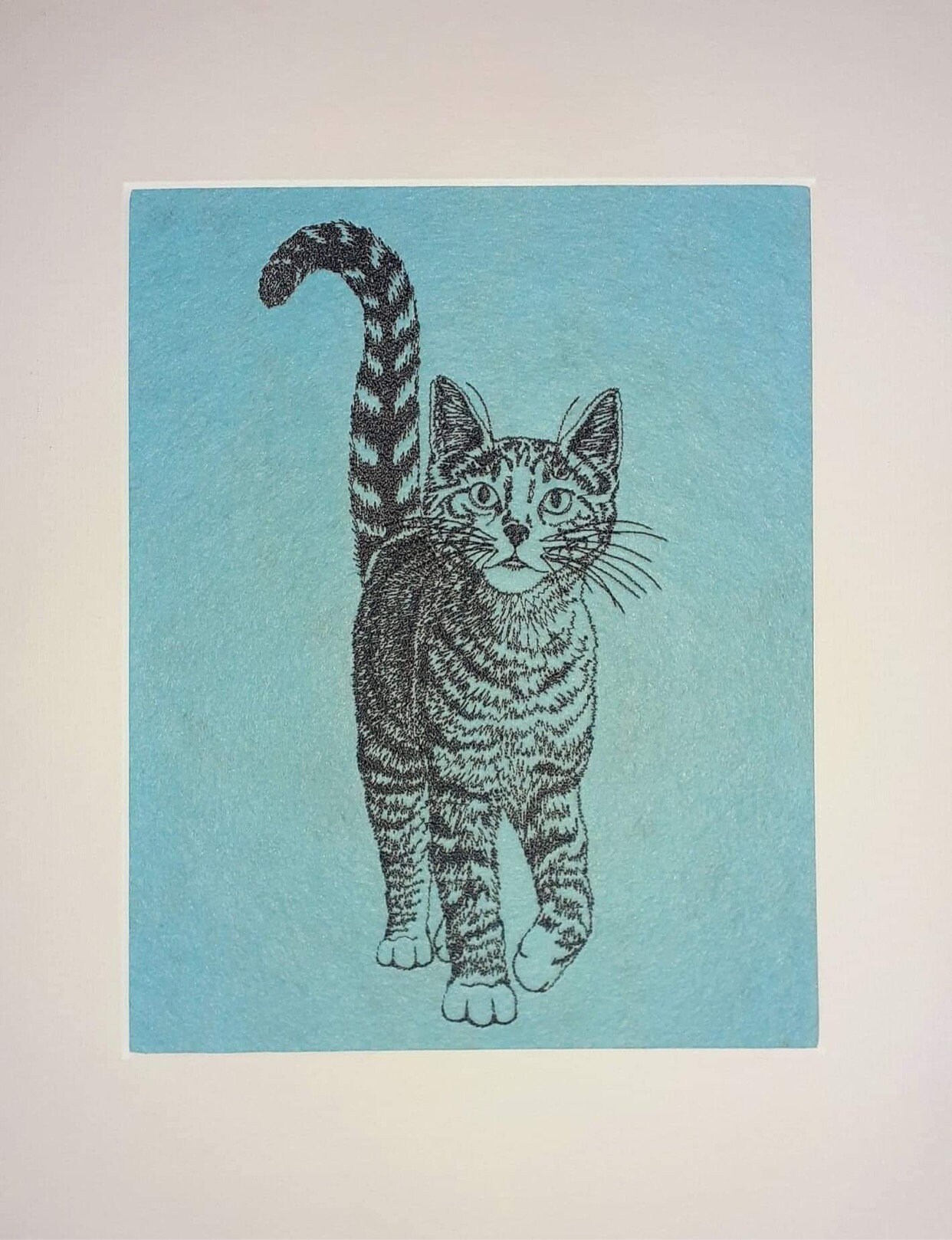 Tabitha Tabby Cat Machine Embroidery File Sketched Style. 5 - Etsy UK