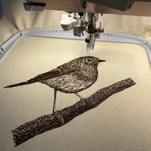 Robin Red Breast Machine Embroidery File Sketched Style. Two - Etsy