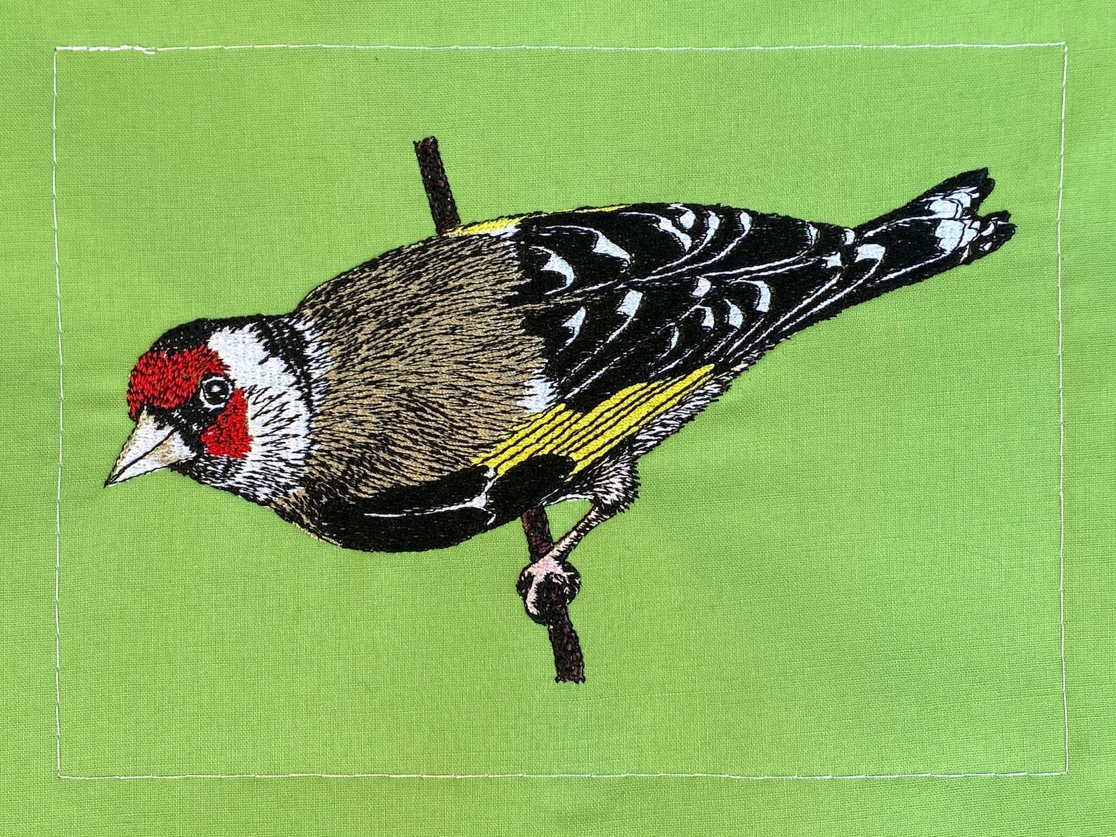 Colour Goldfinch Machine Embroidery File. Monotone Sketched Style ...