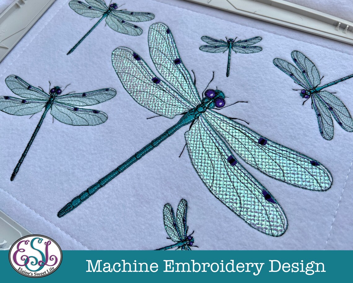 Dragonfly Machine Embroidery Design With Optional Appliqué - Etsy