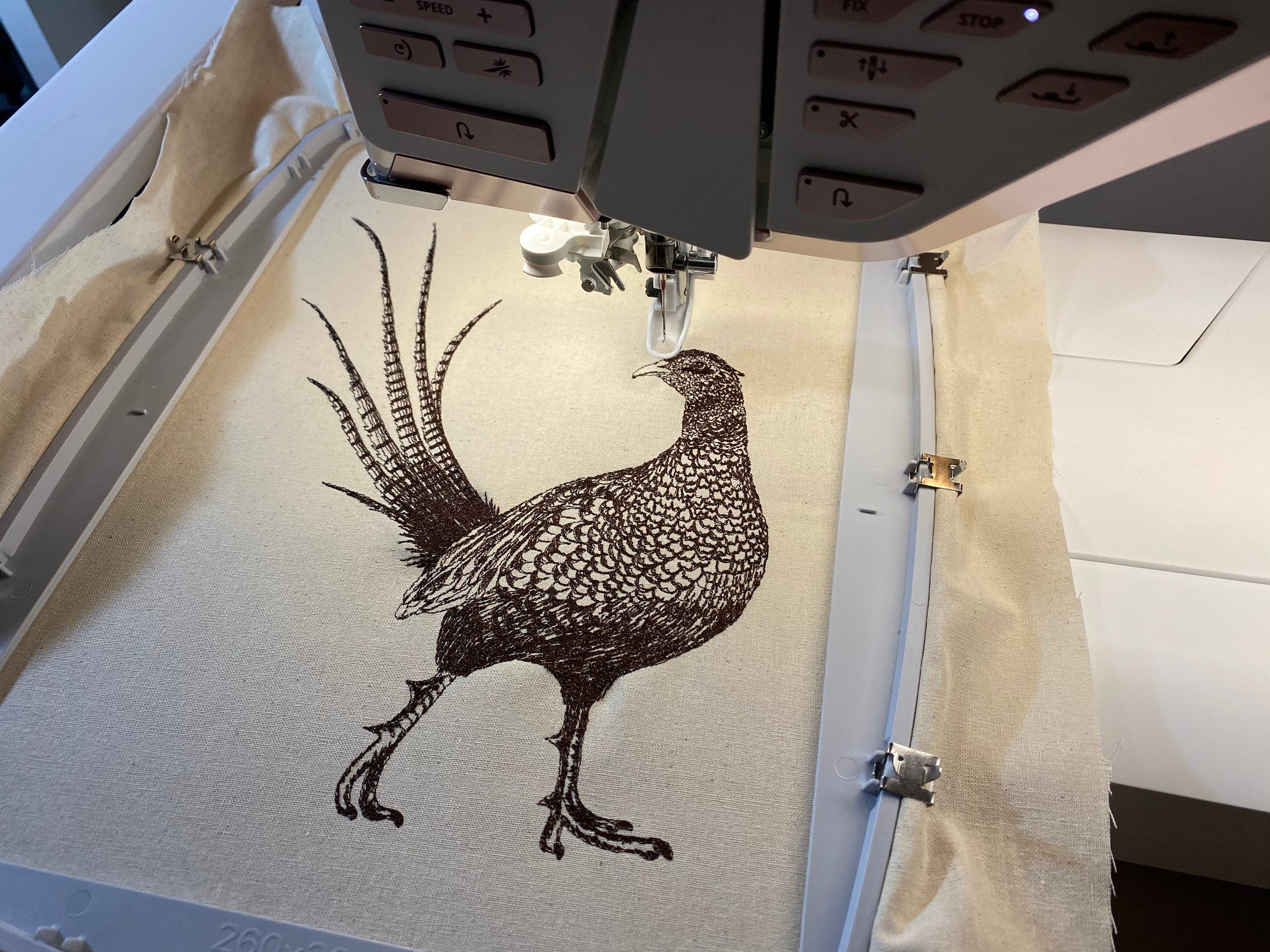 Pheasant Machine Embroidery File, Sketched Style. 4 Sizes, 7 File ...