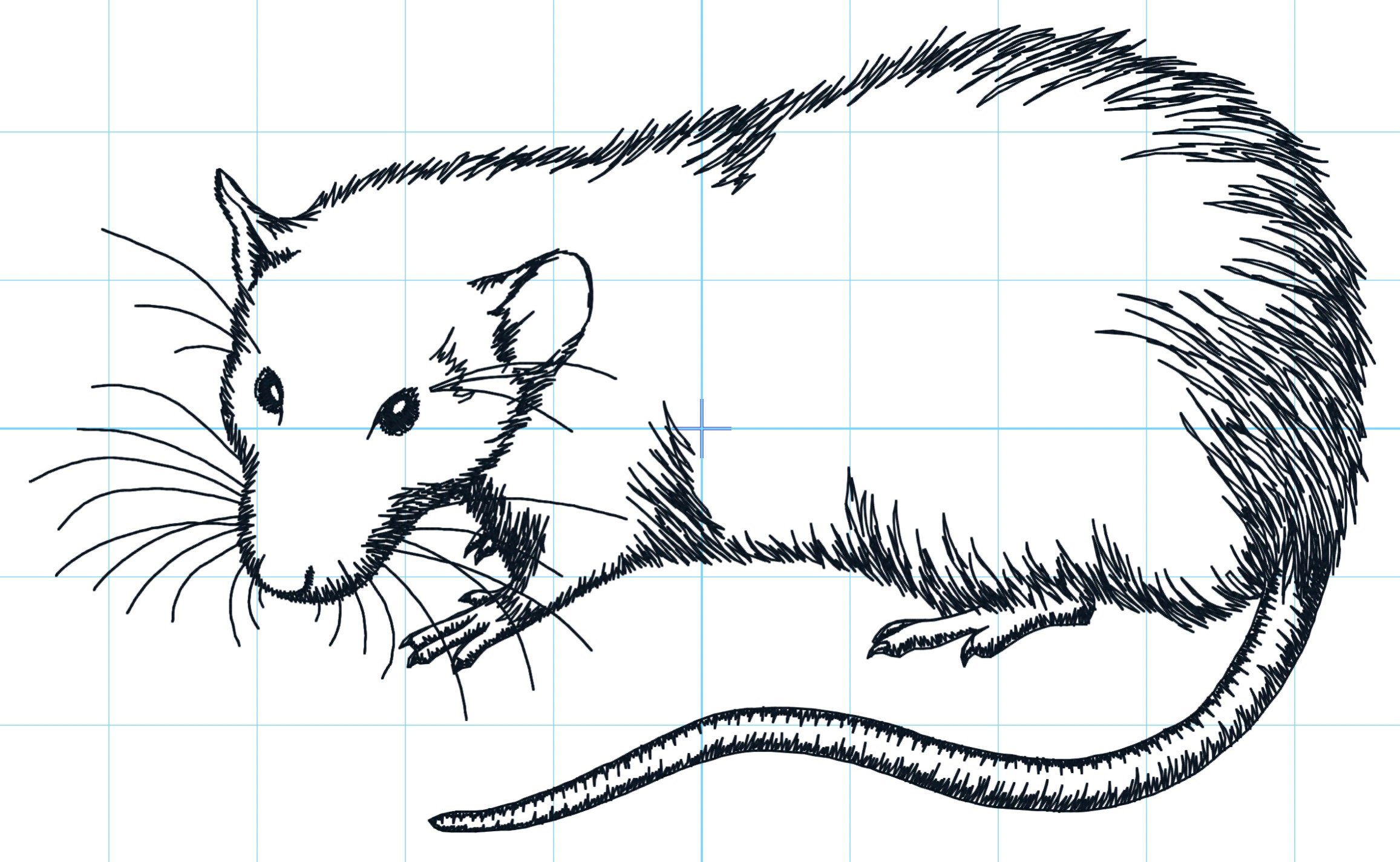 Roland Rat Machine Embroidery File Sketched Style Monotone | Etsy