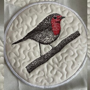 Robin Red Breast Machine Embroidery File, Sketched Style. Two Colour, 5 ...