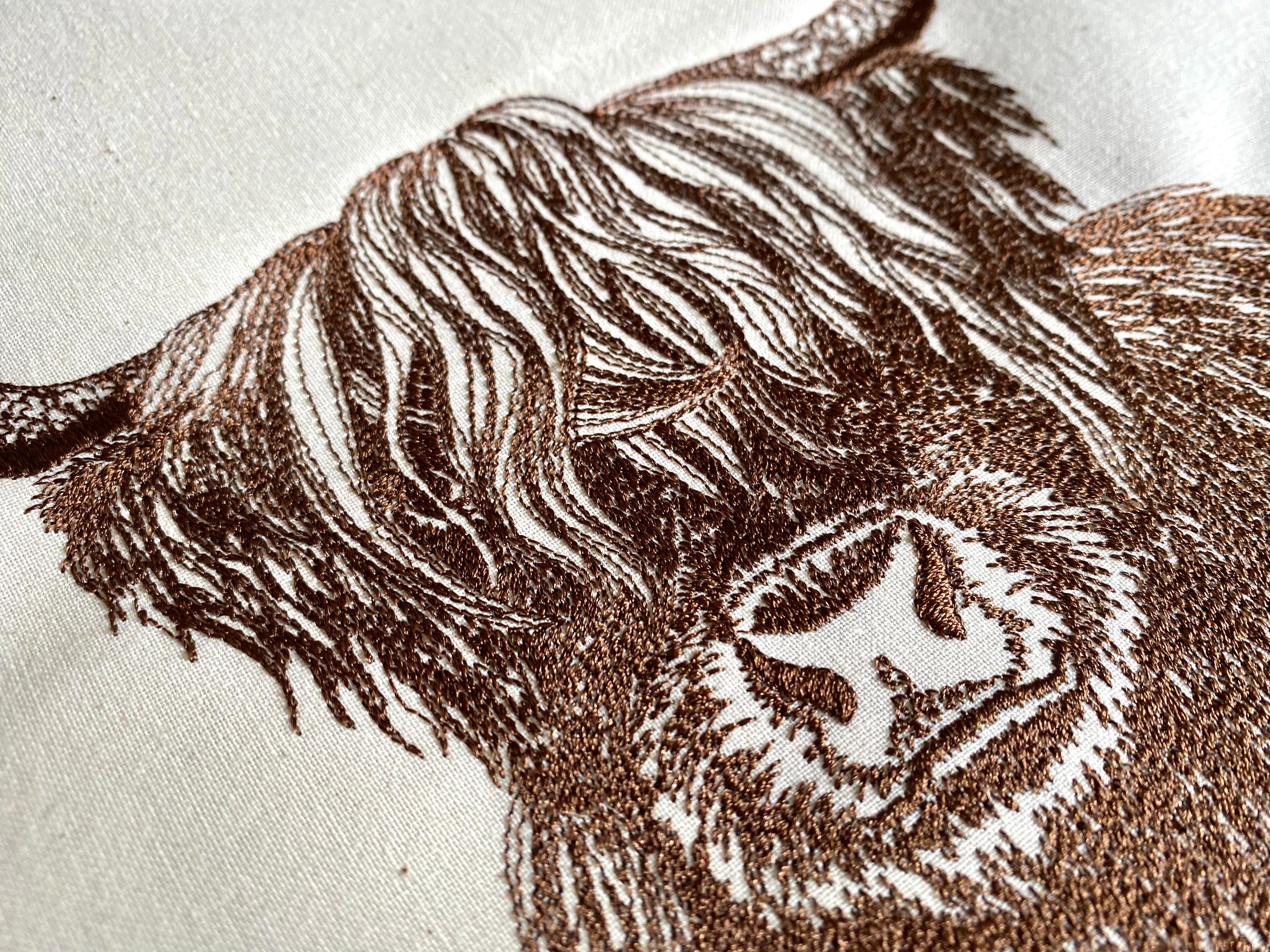 Highland Cow Machine Embroidery File Sketched Style. 4 Sizes - Etsy