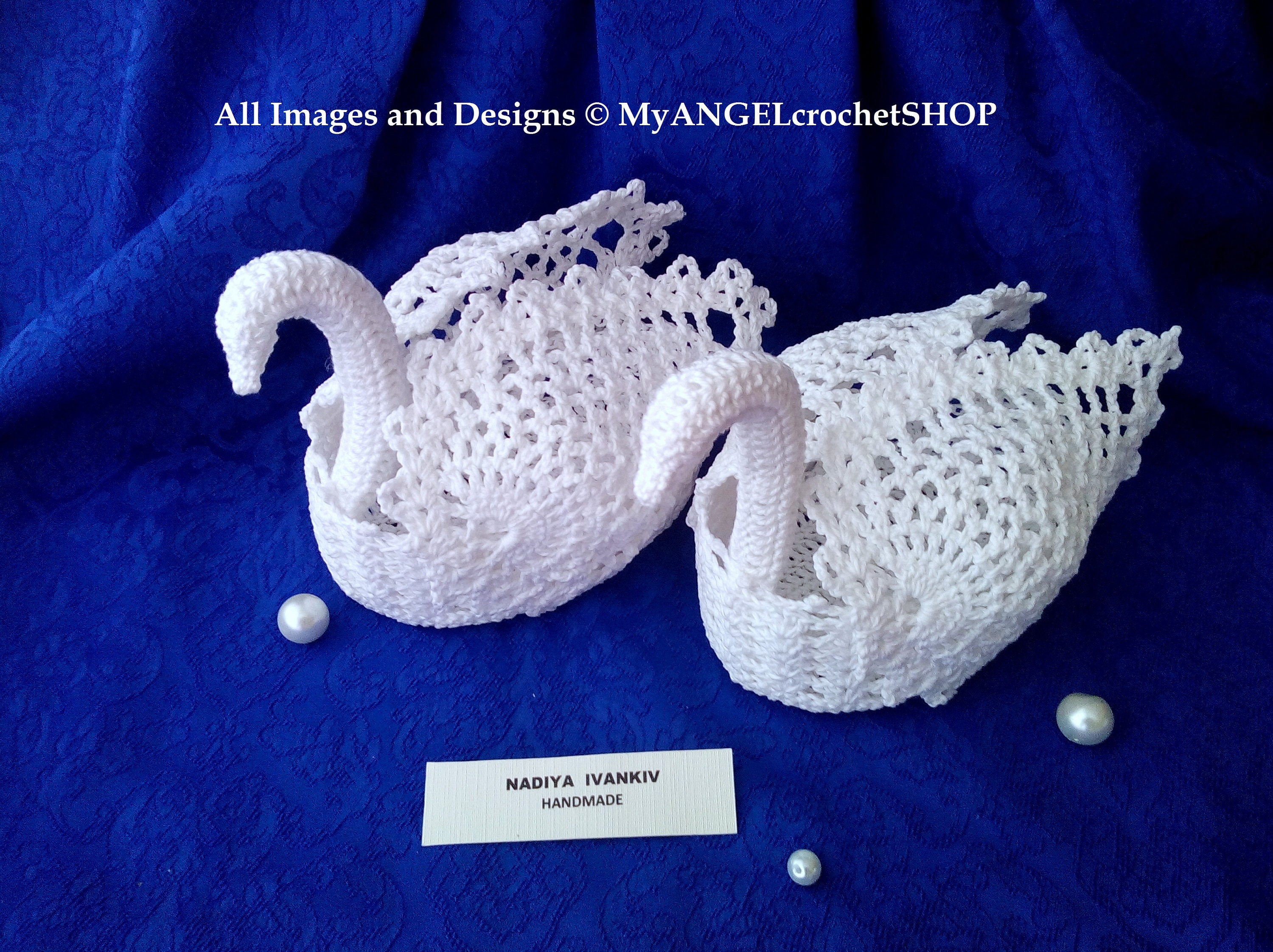 Crochet Swan Pattern Wedding Decor Basket Or Dish Table | Etsy