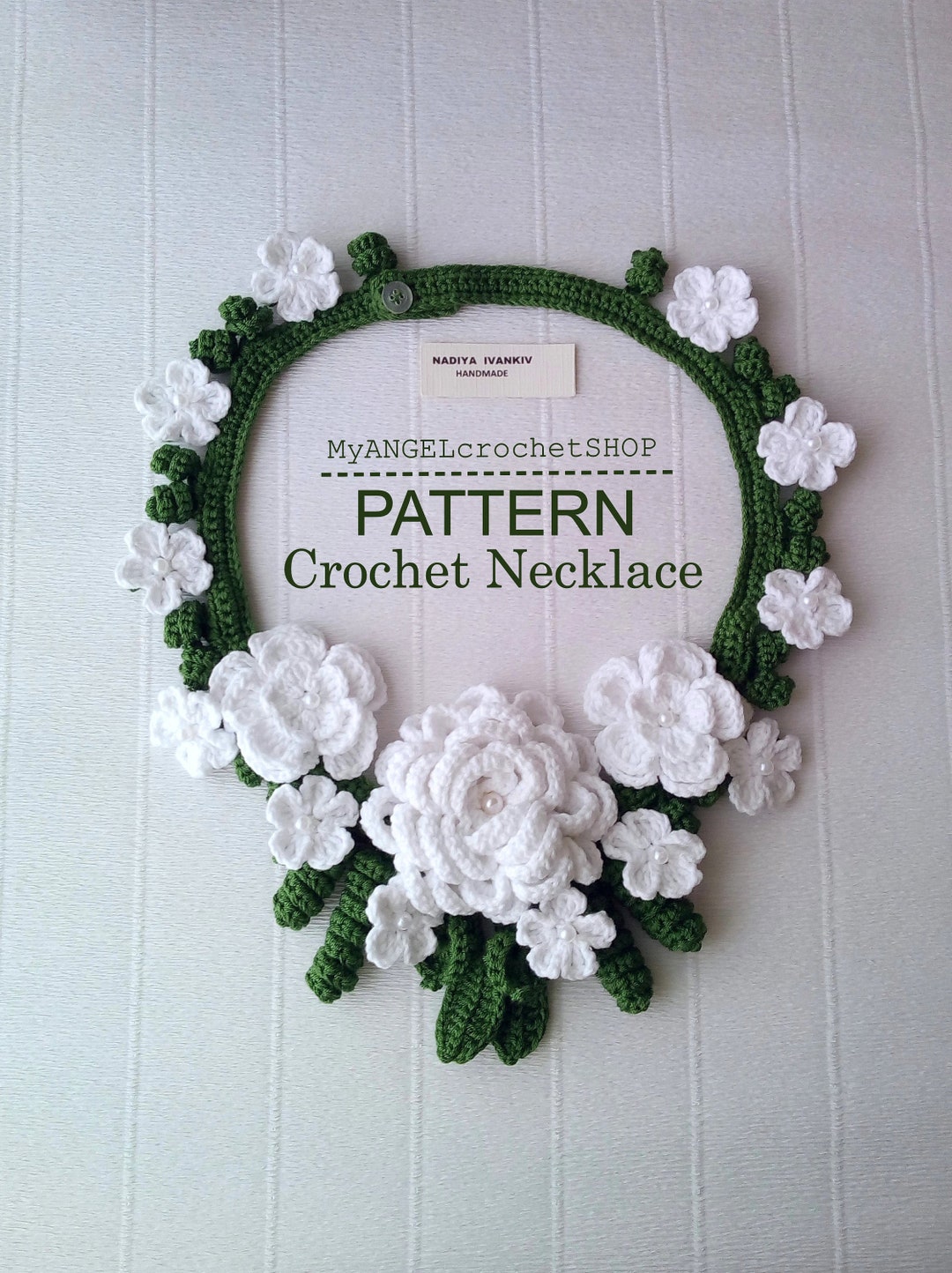 Crochet NECKLACE Pattern Flower Lace Jewelry Photo Tutorial Crochet PDF ...
